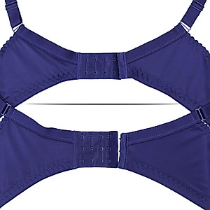 frugue Wireless Comfort Sleep Unlined Plus Size Bra Blue US 40 C