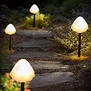 Outdoor Solar Garden Lights, Set of 12 Mini Light Outdoor Waterproof Cute Mushroom Shaped Pathway Landscape Lights for Yard Patio Party Wedding Festival Decoration (Warm White)
