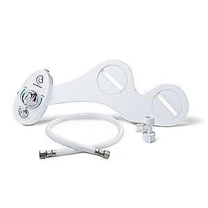 Boss Bidet Luxury White Blue - Bidet Attachment for Toilet Seat - Dual Nozzles, Self-Cleaning, Non-Electric Water Sprayer, Save Money On Toilet Paper and Reduce Waste