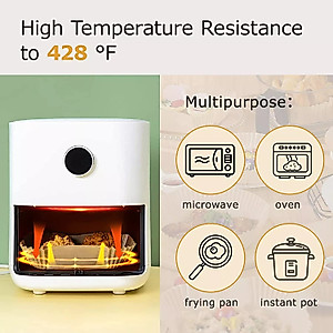 IPZA Air Fryer Liners Disposable – 100PCS Air Fryer Liners Square, 6.3 Inch Non Stick,Oil-Proof AirFryer Paper Liners,Waterproof Parchment Paper for 2-4.9 QT Air Fryers Baking Roasting