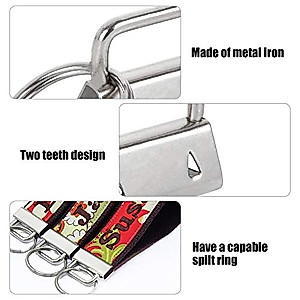 YOUNTHYE 100 Pack Key Fob Hardware 1 Inch Bulk, Silver Tone Key Chain Fob Wristlet with Key Ring for Wristlet Keychain, Key Lanyard, Key Chain Making Hardware Supplies