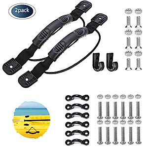 2 Pack Kayak Handles，Kayak Side Handle Mount with Screws and Bungee Paddle Holder Kit for Ocean Kayak Handle Luggage Handle Replacement Parts and Accessories