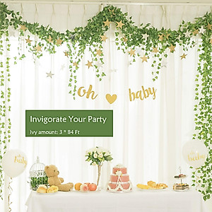 Naidiler 84 Ft 12 Strands Fake Ivy Leaves Artificial Ivy Garland Greenery Decor Faux Green Hanging Plant Vine for Wall Party Wedding Room Home Kitchen Indoor & Outdoor Decoration