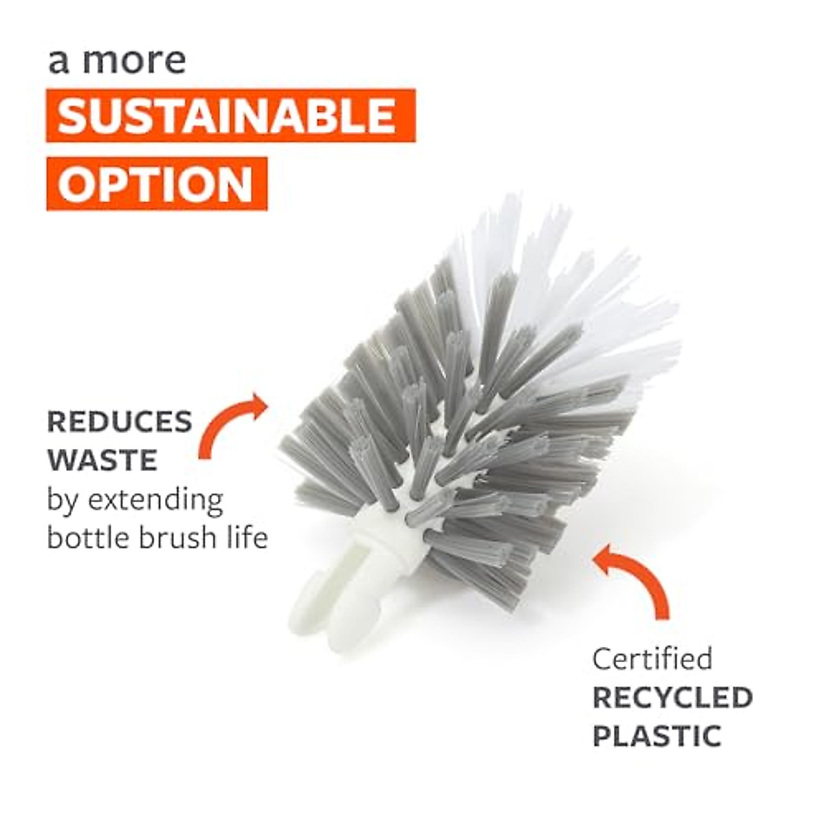 Full Circle Clean Reach Refill Bottle Brush, White