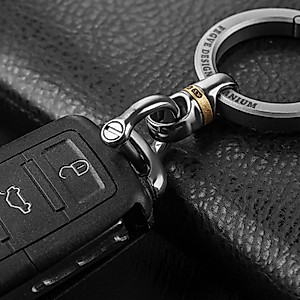 TISUR Titanium Key Ring for Keychain,Carabiner Key Chain Rings Connector with Detachable Keyring,Key Chain Assecories (2PCS Titanium Copper Swivels)