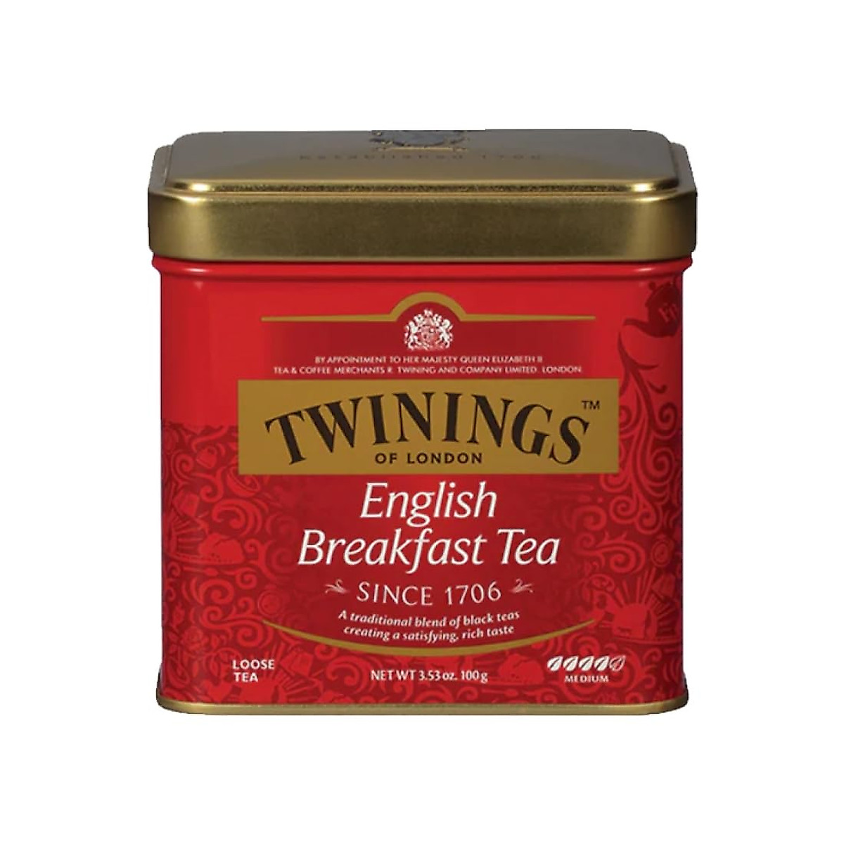 Twinings English Breakfast Loose Tea Tins, 3.53 Ounce Tins (Pack of 6), Smooth, Flavourful, Robust Black Tea Leaves, Caffeinated, Enjoy Hot or Iced