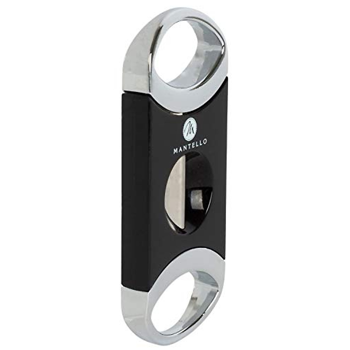 Mantello V-Cut Cigar Cutter Gloss Black in Gift Box