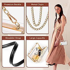 HULISEN Clear Clutch Purses for Women, Stadium Approved Acrylic Clear Bag Gold