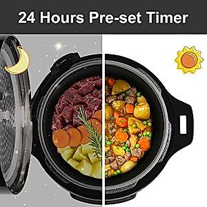Electric Pressure Cooker: 6 Quart 9-in-1 Multi-Functional Built-in 11 Presets Programs Pressure Pot, 10+ Safety-Features Multi Cooker, Slow Cooker, Rice Cooker, Steamer, Sauté, Yogurt Maker, Warmer & Sterilizer w/ Measuring Cup & Stainless Steel Rack