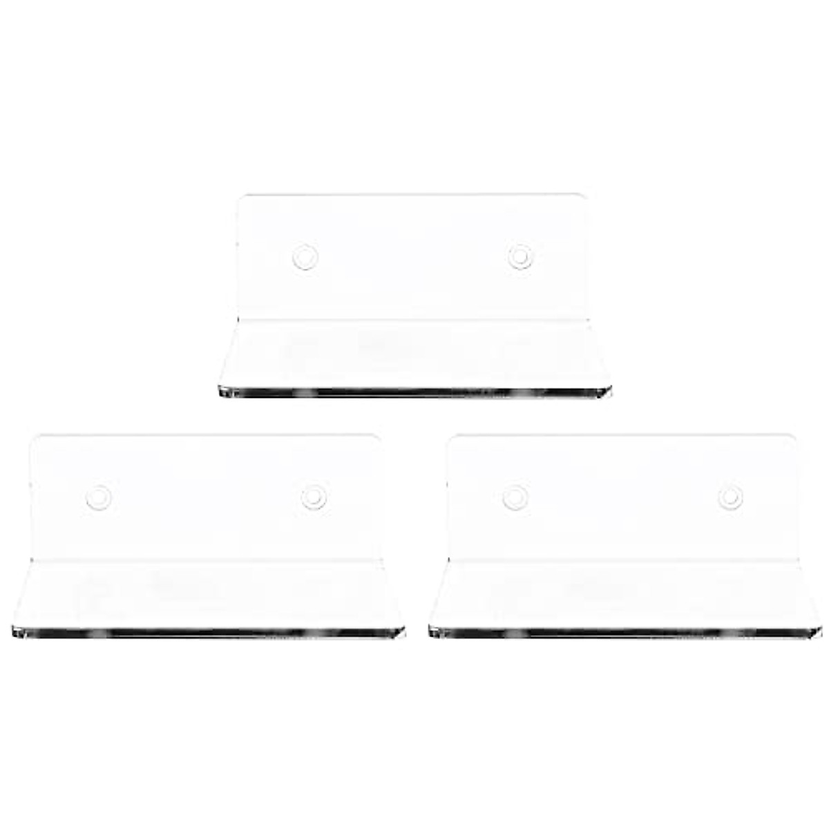 MyGift Wall Mounted Premium Clear Acrylic Floating Shelf, 4.5-Inch Collectibles and Figurine Display Rack, Set of 3