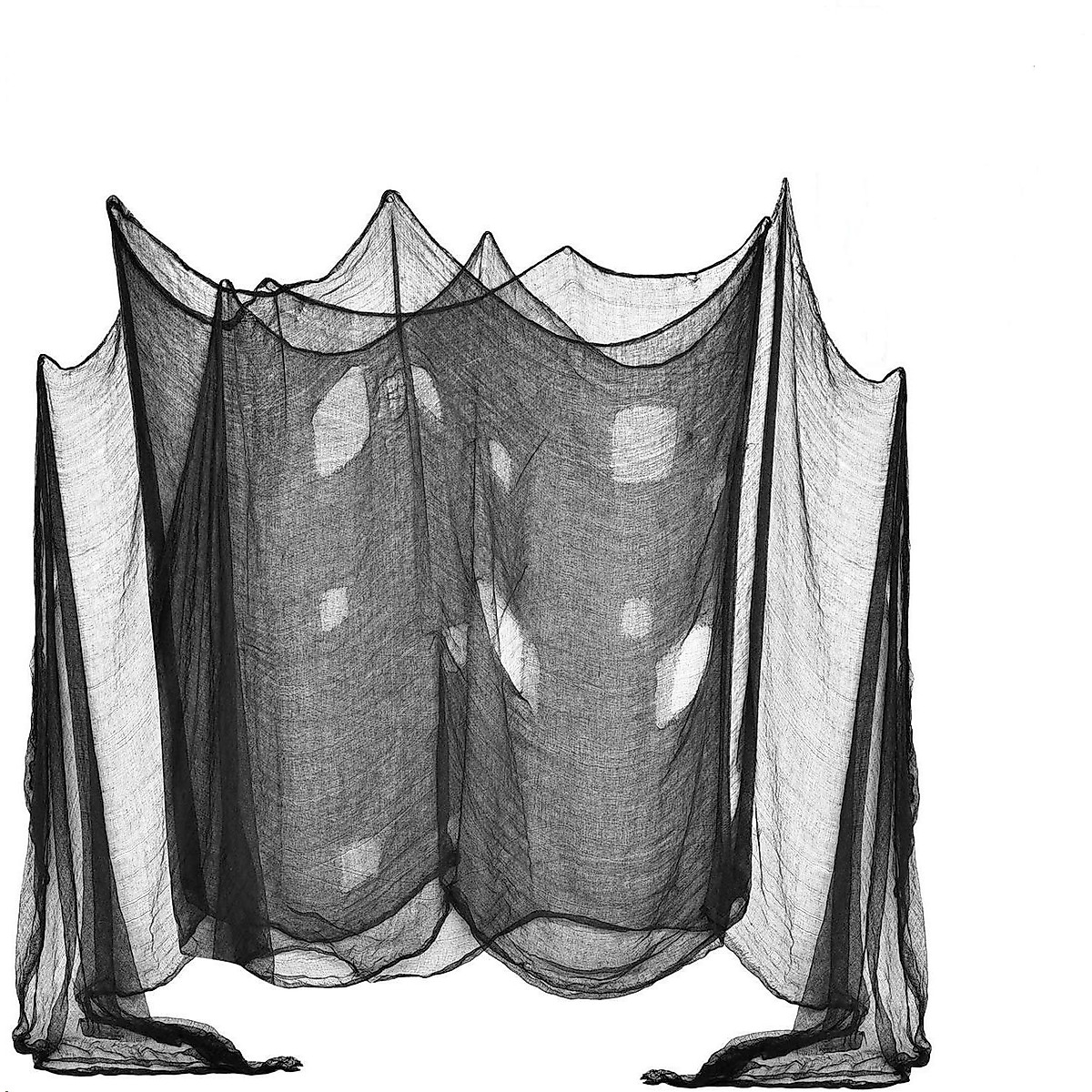 LEEFENGQI [48 x 240 inch] Creepy Cloth, Black Creepy Home Yard Decorations & Party Supplies, Cloth Fabric Scary Spooky for Outdoor Office Wall Decor