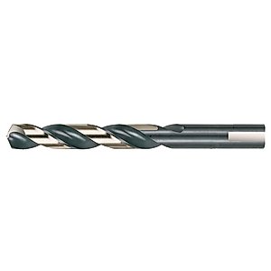 Cle-Line C23834 Heavy Duty Mechanics Length Drill, High Speed Steel, Black and Gold Finish, Straight Shank, 135-Degree Split Point, 1/8" Drill Diameter (Pack of 12)