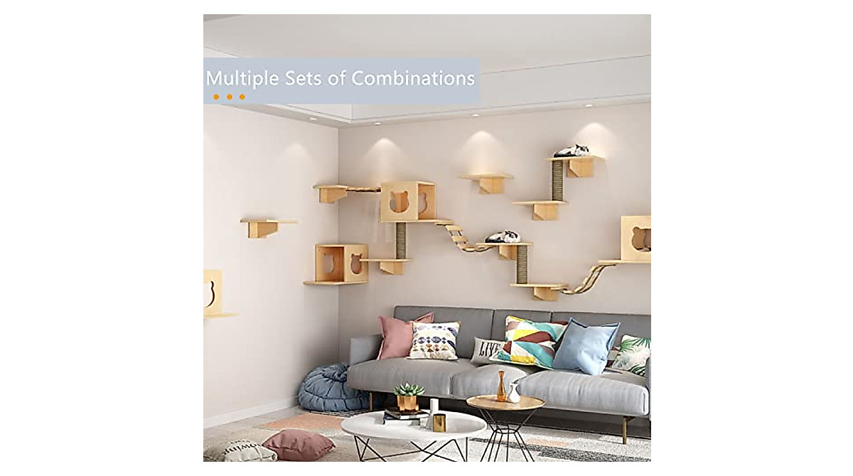 Luxury Cat Wall Shelves Set - Space-Saving & Stylish