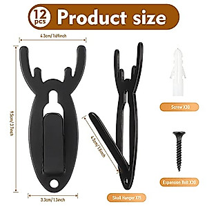European Mount Skull Hanger Deer Skull Hooks Antler Style Mounts Deer Skull Hanging and Mounting Easy Installation for Living Room Bedroom Home Decor Indoor and Outdoor Use (4 Pieces) (12)