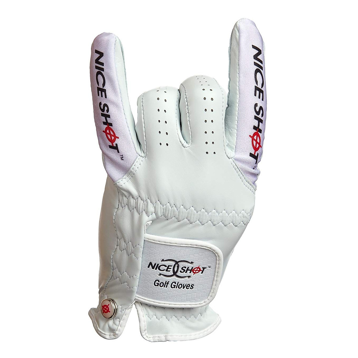 Nice Shot Corna The Bull Cabretta White Leather Golf Glove Men's Right Hand - Cadet Small