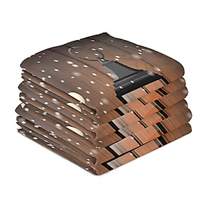 Winter Gnomes Lantern Kitchen Dish Towels Set of 4, Dwarfs Snowflake Landscape Dishcloths Absorbent Lint-Free Towel 18x28Inch Drying Clean Cloths Home Daily Use