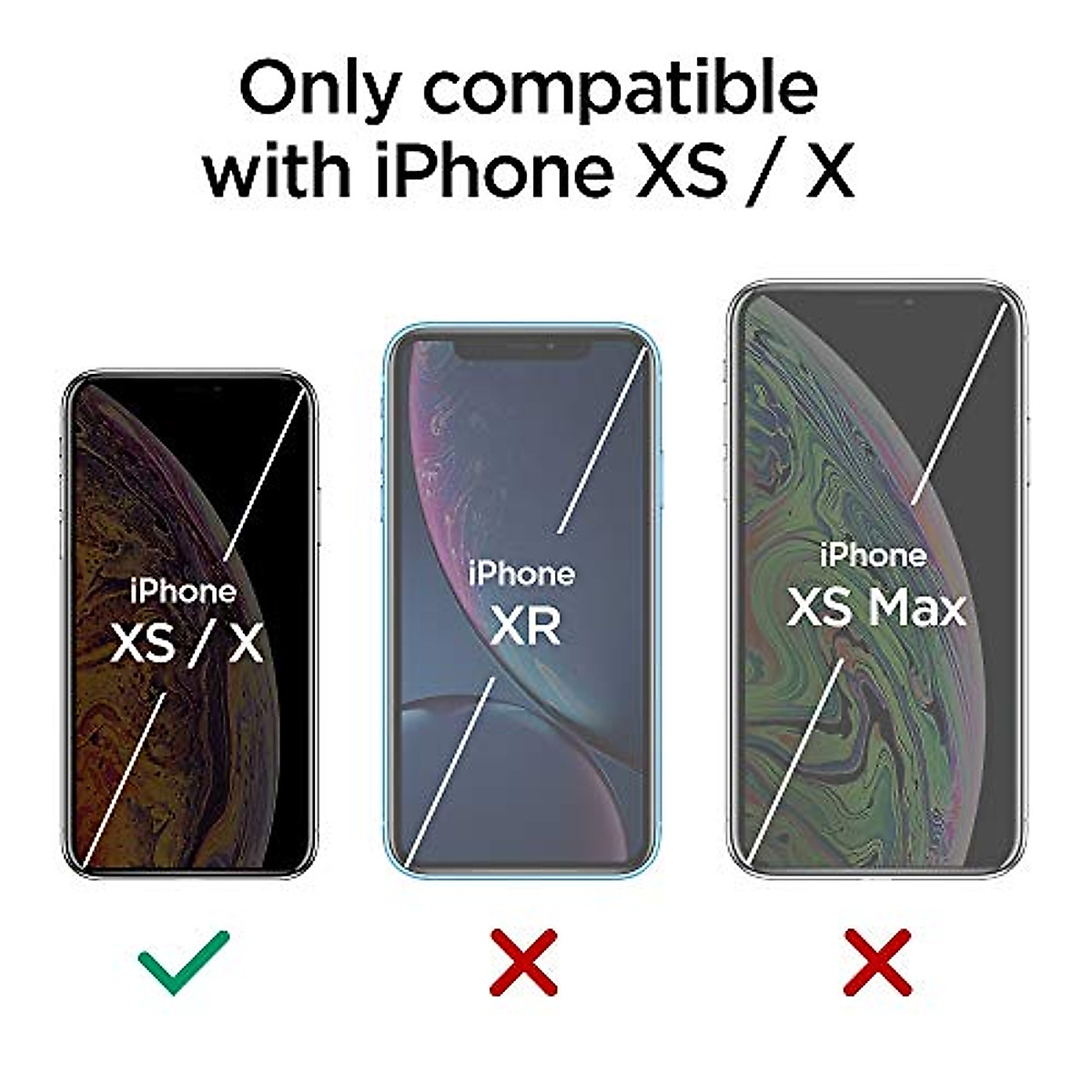 Spigen Tempered Glass Screen Protector [GlasTR EZ FIT] Designed for iPhone XS/iPhone X - Sensor Protection / 2 Pack