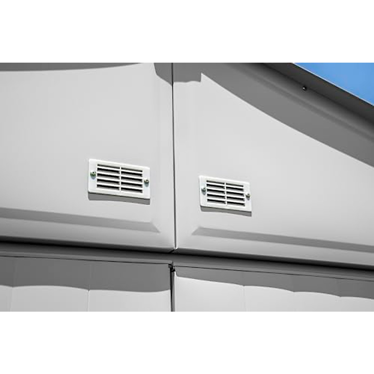 Arrow Select 8' x 6' Outdoor Lockable Steel Storage Shed Building, Flute Grey