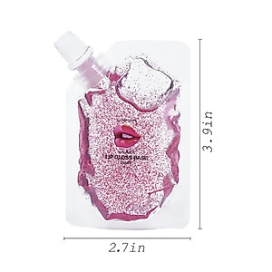 Sumeitang 4 Color Glitter Lip Gloss Base Kit, Moisturize Lip Gloss Base Oil Material Lip Makeup Primers for DIY Handmade Making Lip Balms and Lipgloss Set(4 Pack x 20ML)