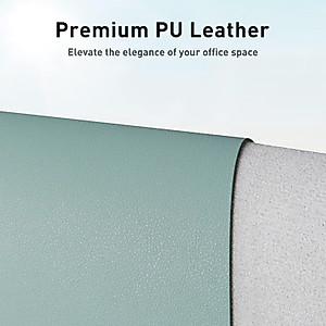 Leather Desk Pad Protector,Mouse Pad,Office Desk Mat, Non-Slip PU Leather Desk Blotter,Laptop Desk Pad,Waterproof Desk Writing Pad for Office and Home (Light Blue,31.5" x 15.7")