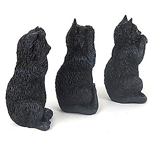 Veronese Design 4 Inch Black Kittens Hear Speak See No Evil Resin Figurine Miniature