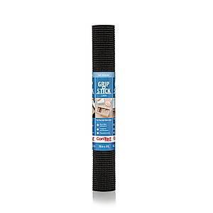 Con-Tact Brand Grip-N-Stick Durable Self-Adhesive Non-Slip Shelf and Drawer Liner, 18" x 4', Black