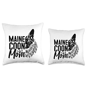 Maine Coon Cat Lover Kitten Cat Gift Kitty Maine Coon Mom Kitty Lover Kitten Pet Cat Breed Animal Throw Pillow, 16x16, Multicolor