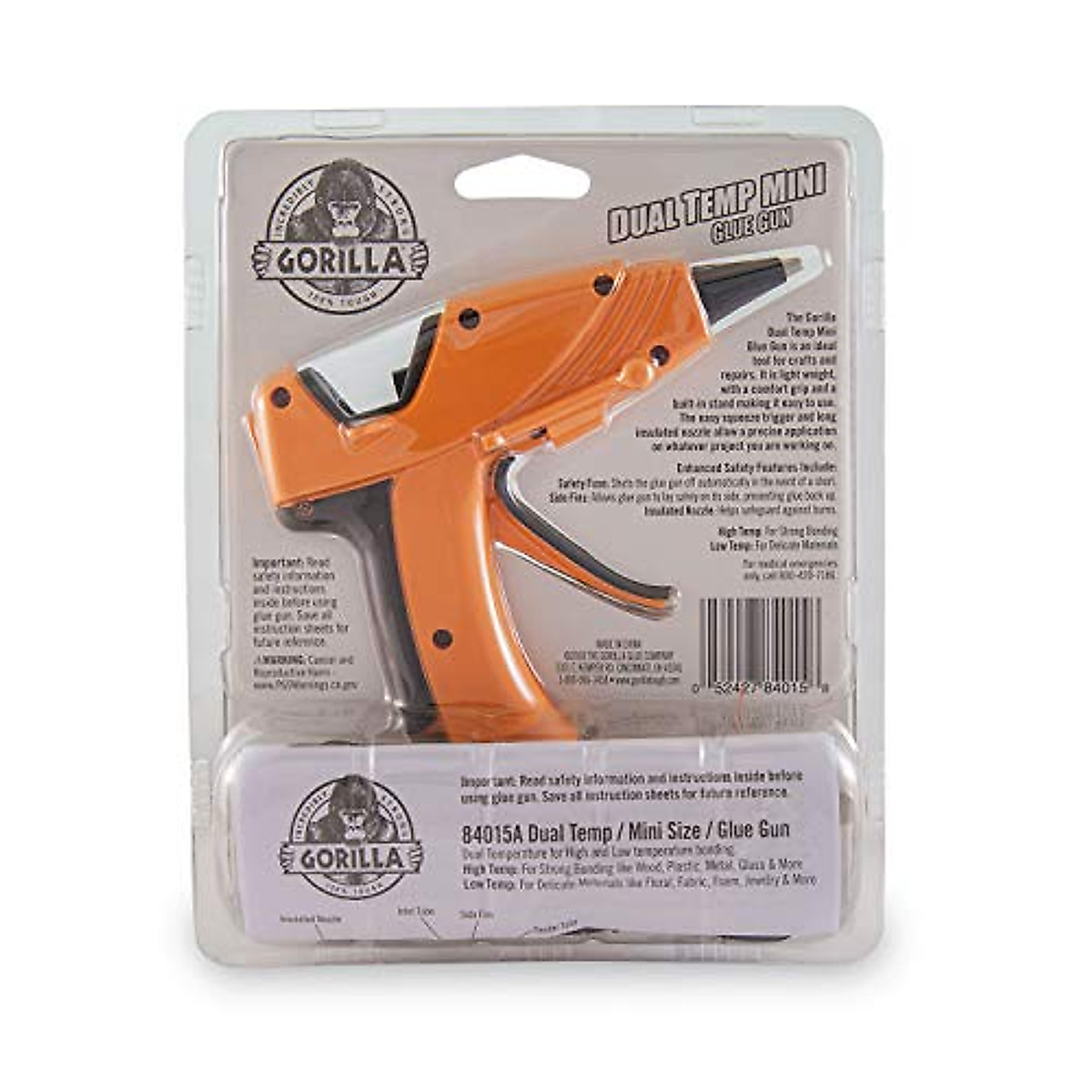 Gorilla Dual Temp Mini Hot Glue Gun, (Pack of 1)