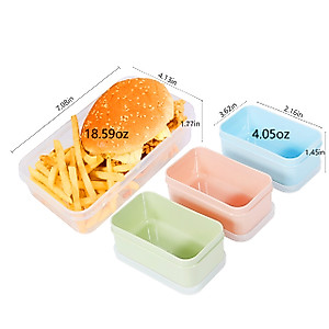 Maizsur 4 Compartment Bento Lunch Box for Kids,Food Storage Containers with Lids,Portion control containers,Salad Dressing and Condiment Containers,Microwave, Dishwasher, and Freezer Safe