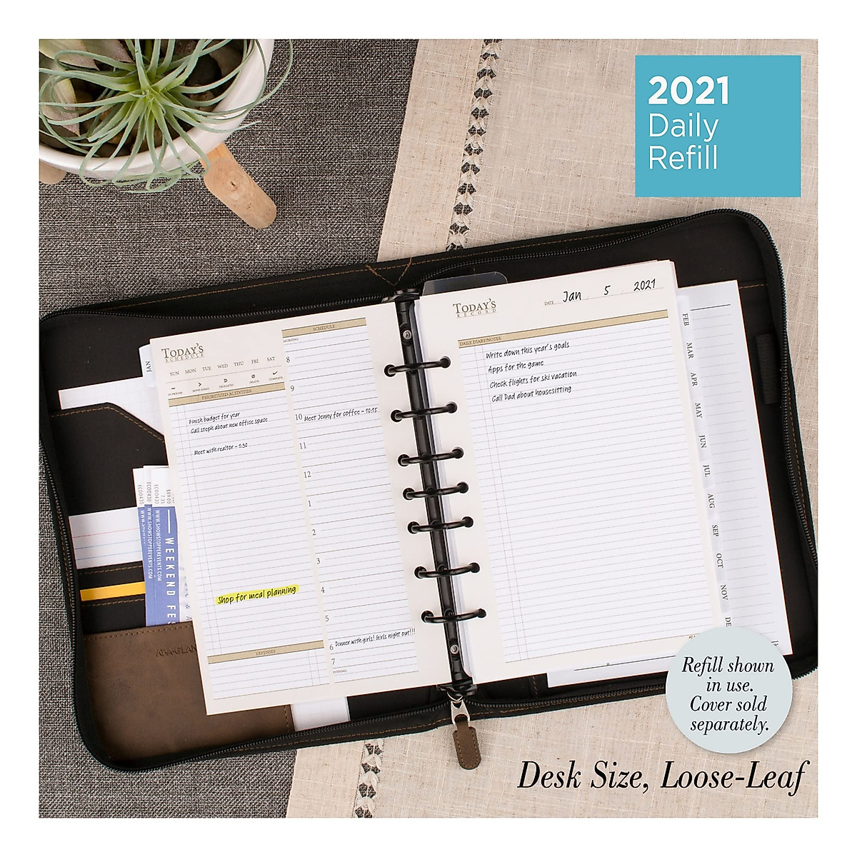 at-A-Glance Daily Planner Refill, 87242 Day-Timer, 2 Months, Undated, Size 4, 5-1/2" x 8-1/2" (031-225)