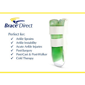 Brace Direct Gel Ankle Brace + Foot Ice Wrap (S/M)-Stirrup Brace & Splint for Ankle Support with Swelling, Inflammation, Acute Ankle Injuries & Chronic Instability