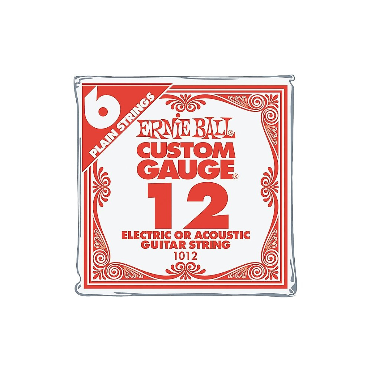 Ernie Ball Nickel Plain Single Guitar String .012 6-Pack