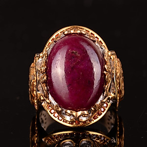 Genuine Real Natural Ruby Gemstone Ring, King Ring, 925 Sterling Silver Ring