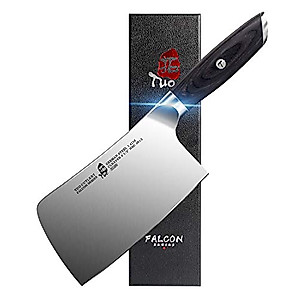 TUO Vegetable Meat Cleaver knife - Cleaver Knife 6.5 inch Chopping Chopper Butcher Knife Chinese Cleaver - German HC Steel with Pakkawood Handle - FALCON SERIES with Gift Box