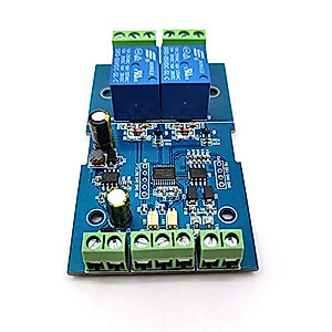 Taidacent 2 Way Modbus Rtu Relay Module Switching Input and Output RS485/TTL Communication Modbus Controlled Modbus Relay Board