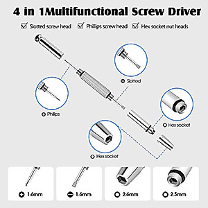 Kingsdun Eyeglass Repair Kits, Eye Glasses Repairing Set with Precision Phillips Flat Head Screwdriver & 1200PCS Screws, Curved Tweezers for Sunglasses, Spectacles & Watch Clock