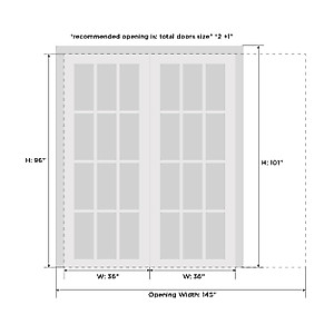 SARTODOORS Sliding French Double Pocket Doors 72 x 96 inches Frosted Glass 9 Lites| Felicia 3309 Matte White | Kit Trims Rail Hardware | Solid Wood Interior Bedroom Sturdy Doors