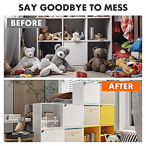 ShellKingdom Storage Bins, Foldable Fabric Storage Cubes And Cloth Storage Organizer Drawer For Closet And Toys Storage,2 Pack（Beige）