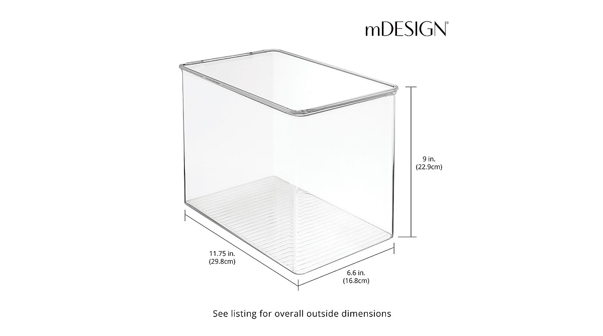 mDesign Stackable Plastic Storage Container - 6 Pack