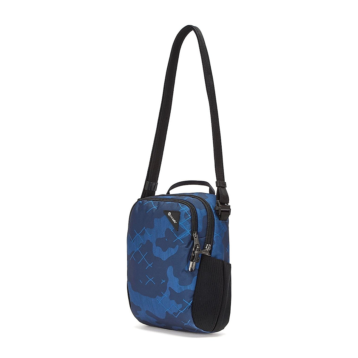 PacSafe Vibe 200 7.5 Liter Anti Theft Compact Travel Shoulder Bag-Fits 10.5 inch Tablet, Blue Camo