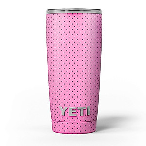 Design Skinz The Pink and Black Micro Polka Dot Pattern - Skin Decal Vinyl Wrap Kit Compatible with The Yeti Rambler Cooler Tumbler Cups