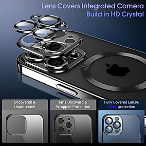 DOSNTO Magnetic for iPhone 13 Pro Max Case with MagSafe [ Integrated Camera Protecion] Translucent Matte Soft Slim Cover, 10FT Military Grade Drop Tested [Anti-Scratch] Wireless Charging