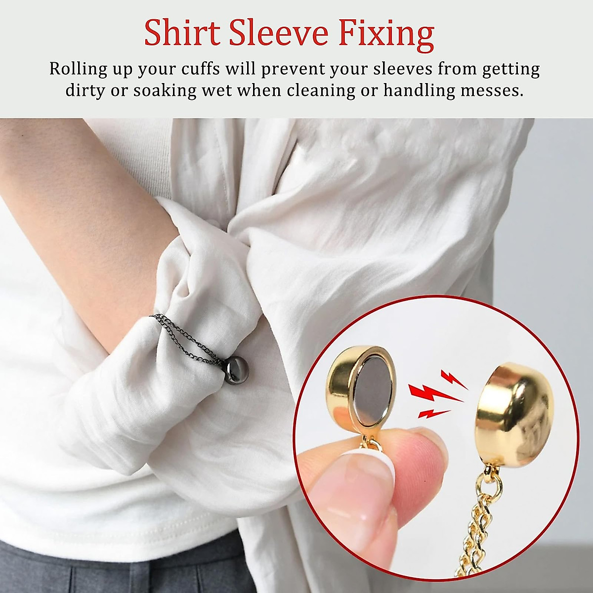 Multi-Function Magnetic Clothing Clips, Magnetic Shirt Clips for Women Clothing, T-Shirt Shortening Magnetic Closure for Cinch T-Shirt Hems, Collar, Pants Hems (8 Pack)