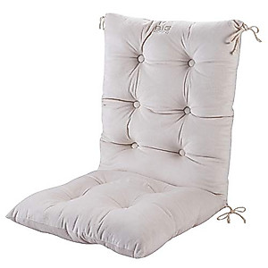 Big Hippo Rocking Chair Cushion,Thicken Soft Rocking Chair Cushion Set with Detachable Neck Pillow Back Support,Comfy Chair Cushion Pad with Ties for Outdoor Indoor Home Office,Beige