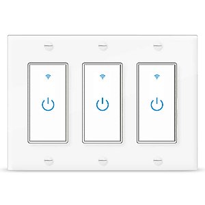 Smart Switch WiFi Light Switch 3 Gang Wireless Light Switch Compatible with Alexa and Google Home