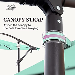 VINEY 10ft Patio Offset Umbrellas Cantilever Umbrella, Large Outdoor Umbrella w/Infinite Tilt, Waterproof UV Protection & Cross Base for Backyard, Poolside, Lawn and Garden (Mint Green)