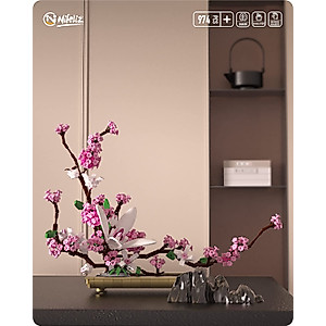 Nifeliz Lilac Bonsai Tree Toy Building Kit and Display Model, Unique Home Flower Bouquet Décor Ideas, A Creative and Relaxing Bonsai Tree Building Project for Adults, Botanical Collection(974 Pieces)