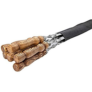 CKG BBQ 6 PCS Skewers Shashlik Shampur Kebab | Barbecue Meat Mangal Grill Russian | Wooden Handle Camping Outings Cooking Tools | 3mm