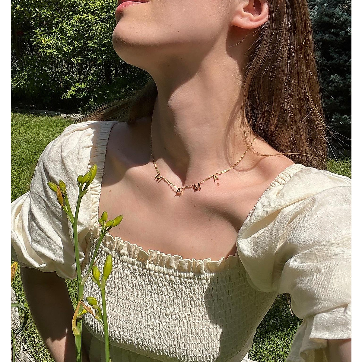 SINYARS Mama Necklace for Women, 14K Gold Plated Dainty Mom Necklace Non Tarnish Jewelry for Mama, Mother Gifts for New Mom, First Time Mommy Gifts, Expecting Mom Gift for Pregnance Friend, Presents for Mom to be Gifts