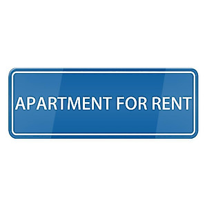 Apartment For Rent Sign For House Door, Plastic Self-Adhesive Signs For Business Home, 3 X 10 Inches Acrylic For Office Gate Window